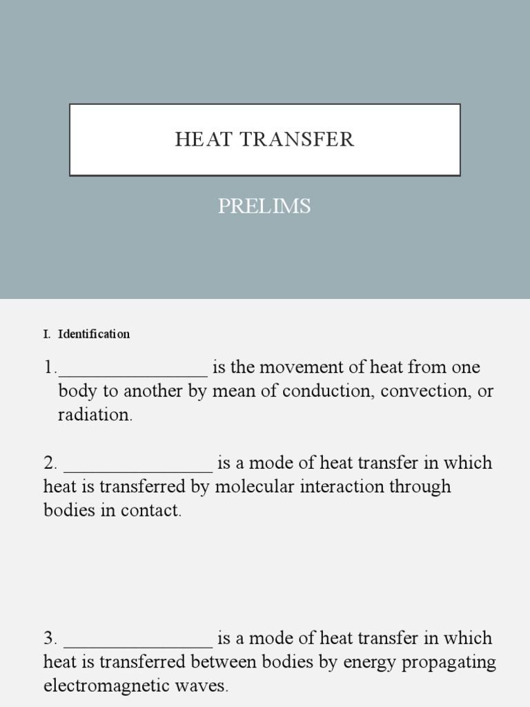 Heat Transfer PRELIMS | PDF | Home & Garden | Technology & Engineering