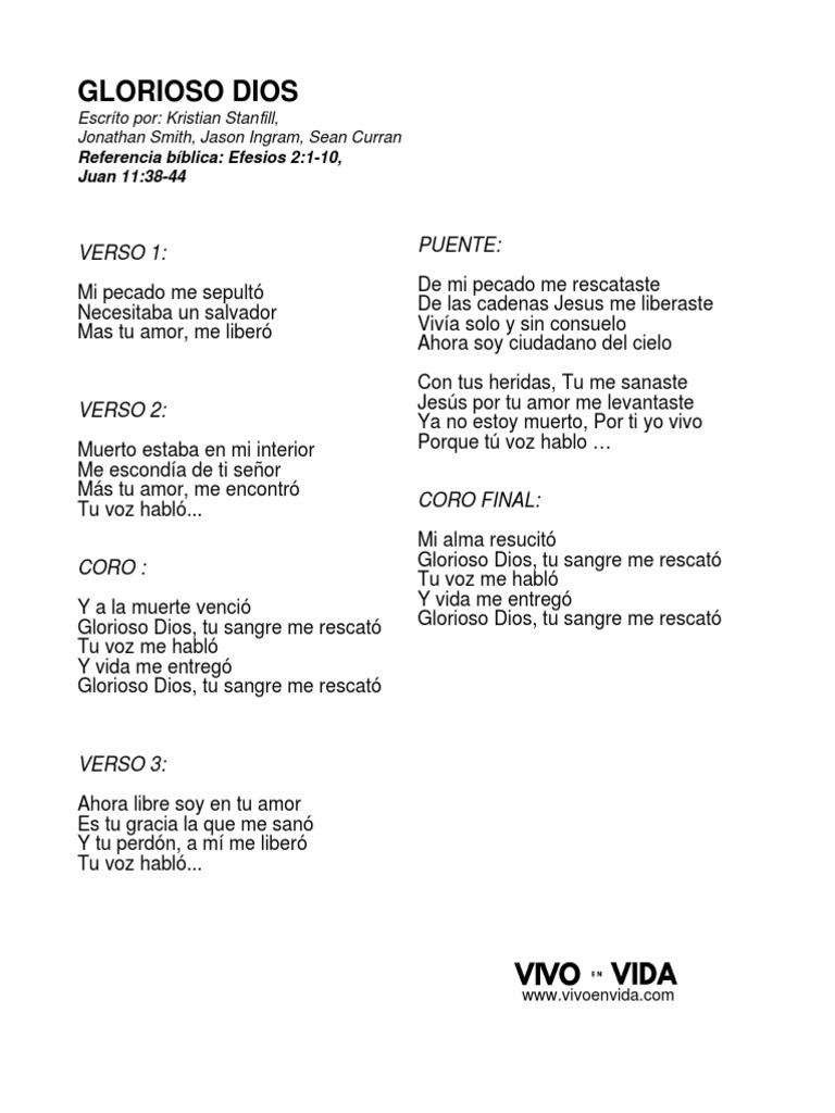 Glorioso Dios - LETRA | PDF