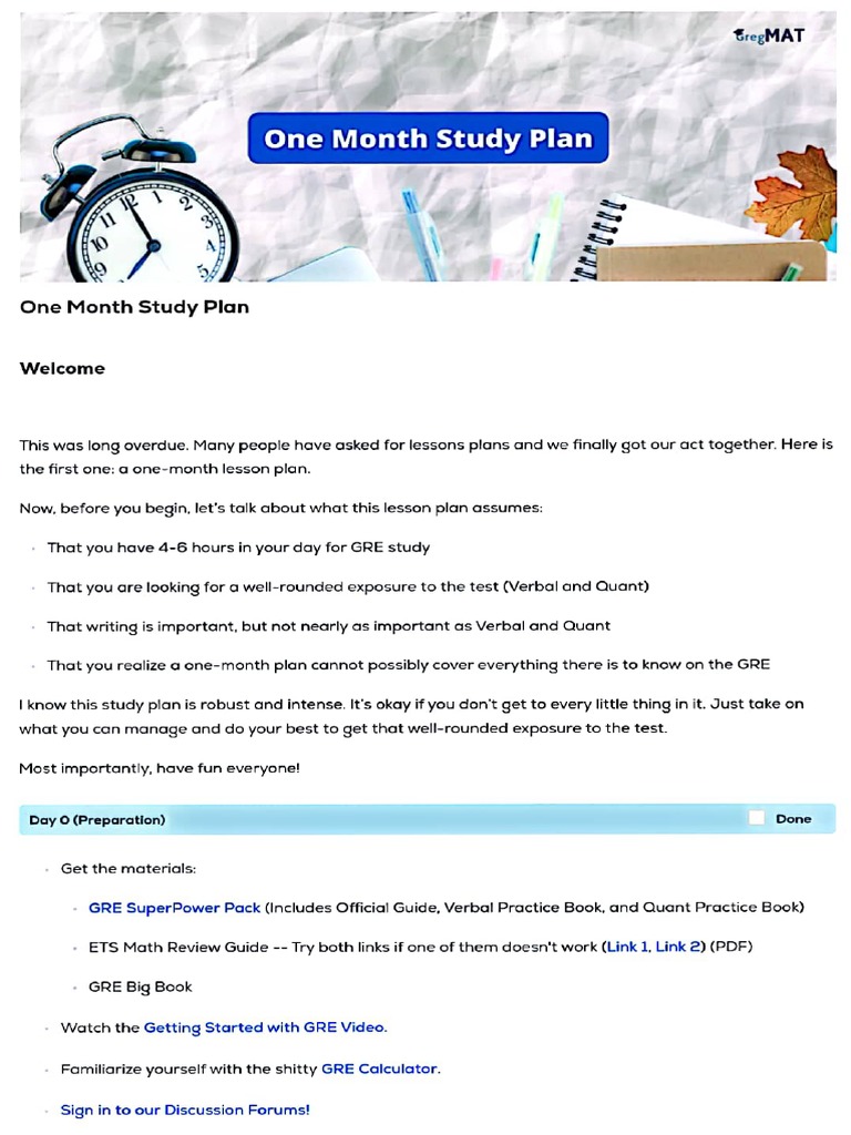 GregMat One Month | PDF