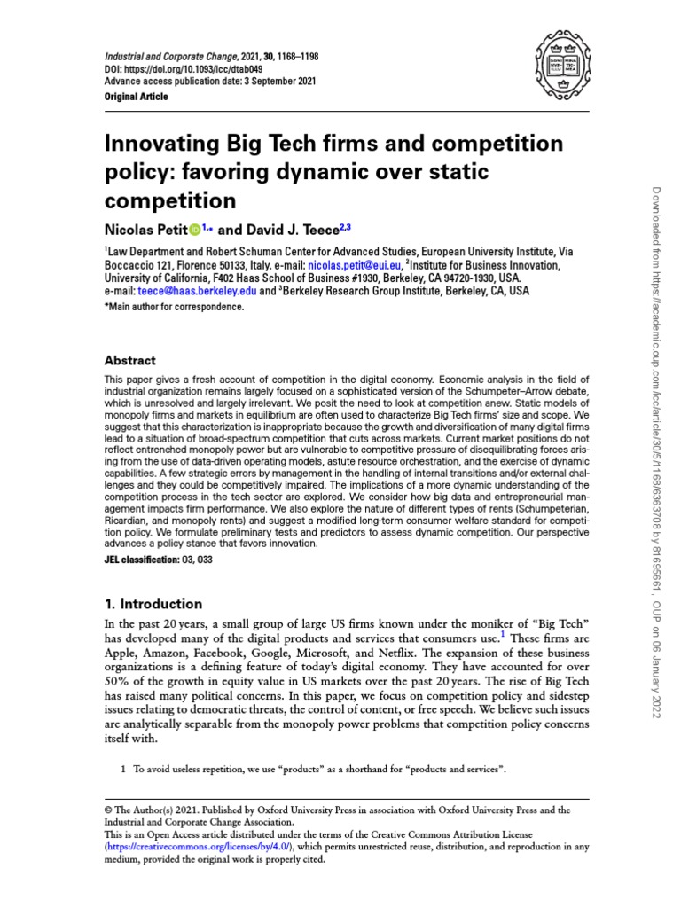 Text 4 - Teece Competition & Innovation | PDF | Competition | Economics