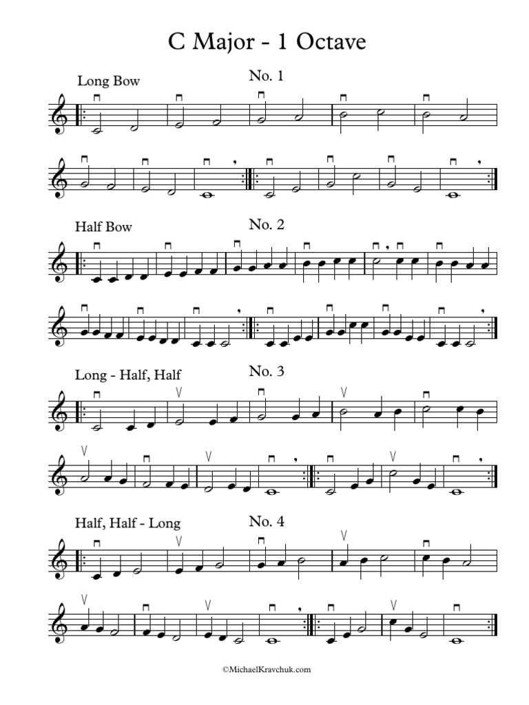 C Major 1 Octave Full Score | PDF | Échecs
