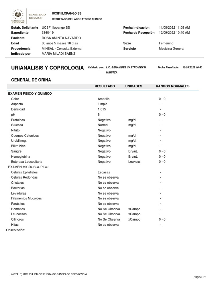 Examen Orina | PDF | Medicina CLINICA | Especialidades Medicas