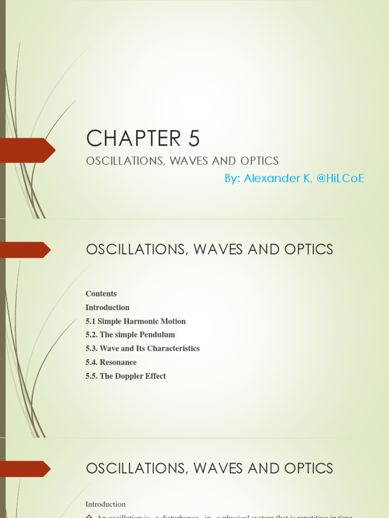 Pptu-5 Oscillation 1 | PDF | Waves | Oscillation
