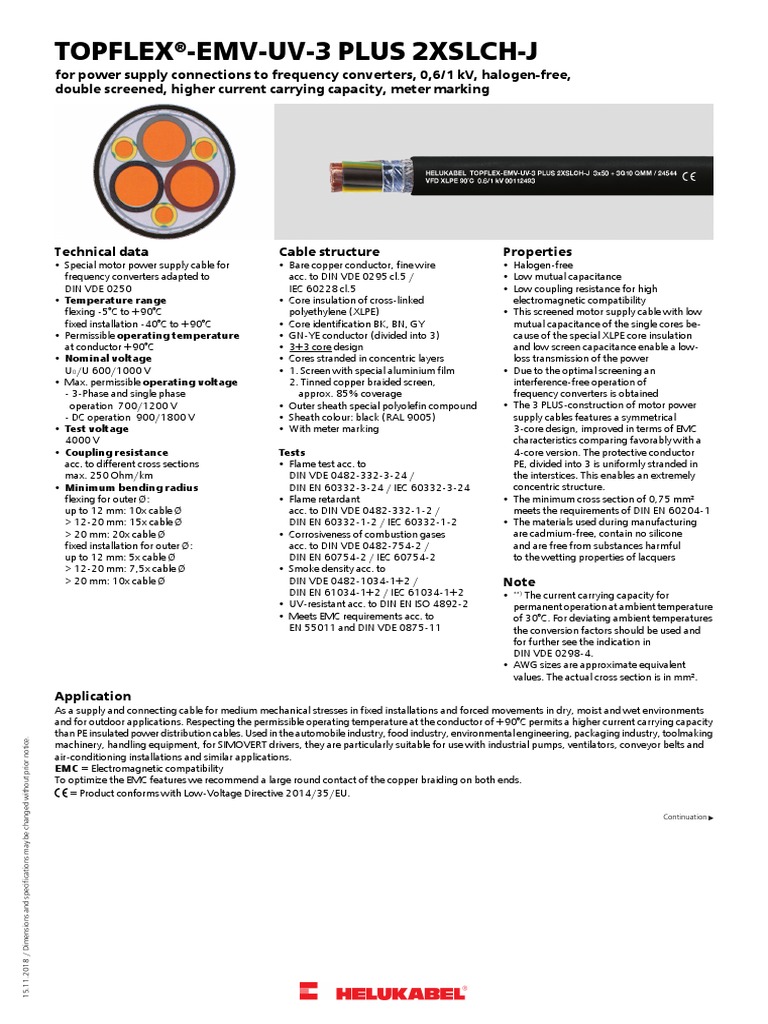 Topflex® Emv Uv 3 Plus 2XSLCH J | PDF | Electromagnetic Compatibility | Electricity