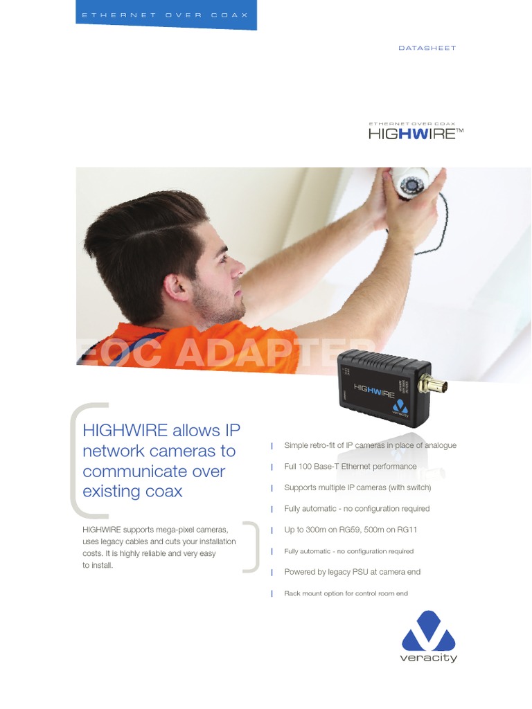 Eoc Adapter: HIGHWIRE Allows IP Network Cameras To Communicate Over ...