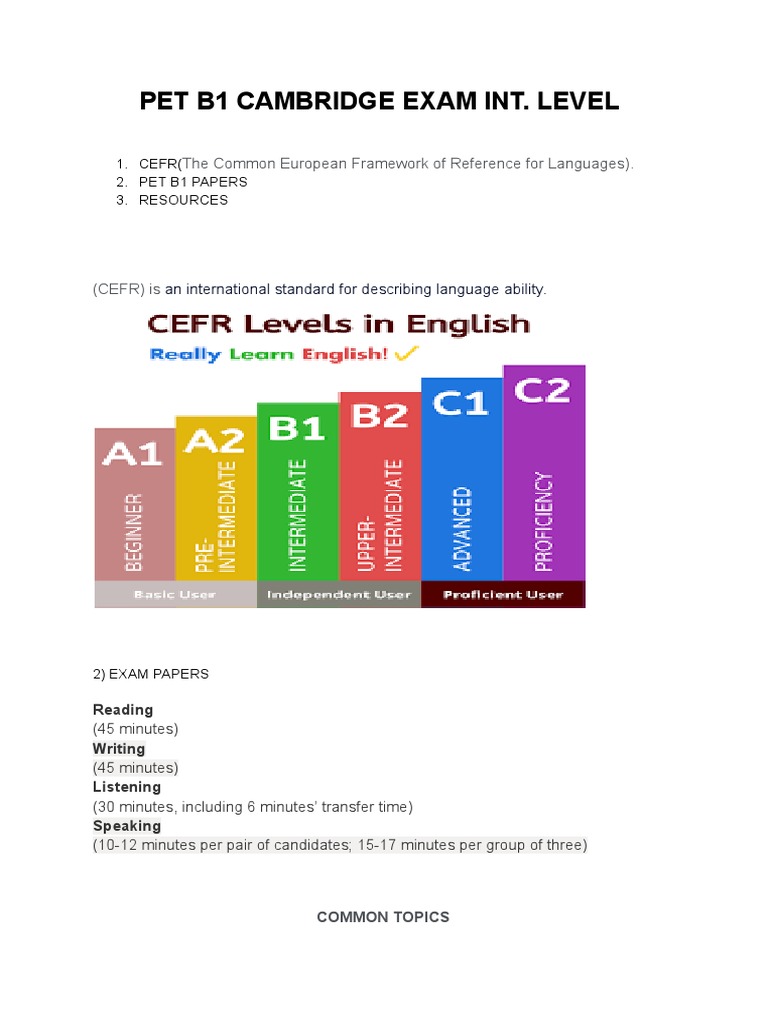 Intro Pet b1 Cambridge Ned College | PDF | Linguistics | Learning