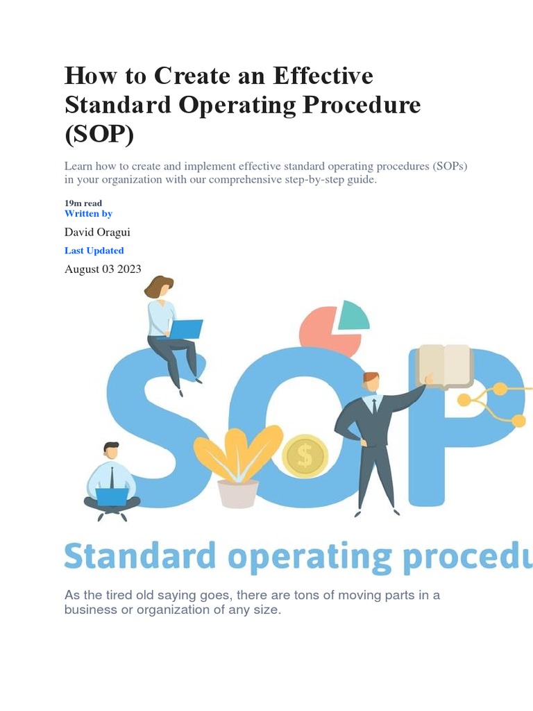 How To Create An Effective Standard Operating Procedure | PDF | Quality ...