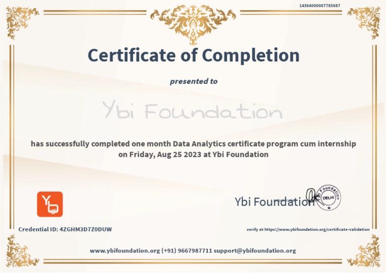 Data Analytics Pro Certificate Cum Internship - Certificate | PDF