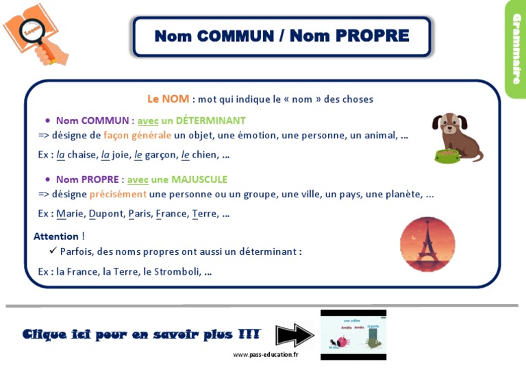Noms communs et propres en grammaire | PDF | Arts du langage et discipline