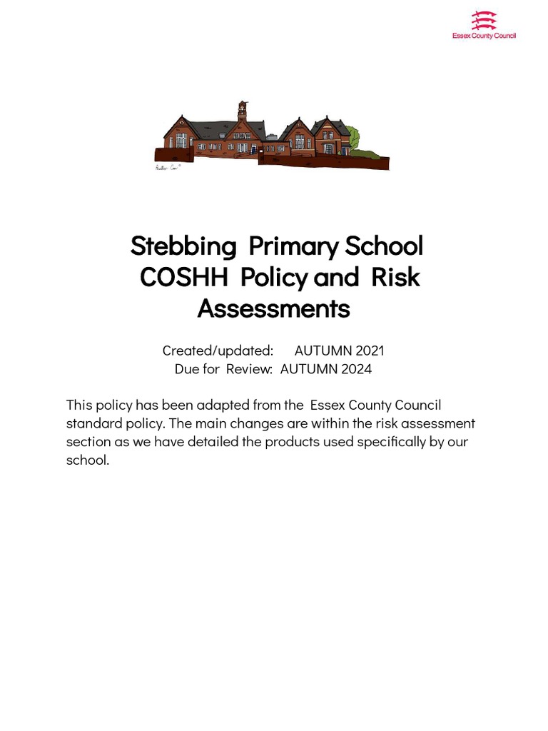 Coshh Policy and Risk Assessments Autumn 2021 | PDF | Personal ...