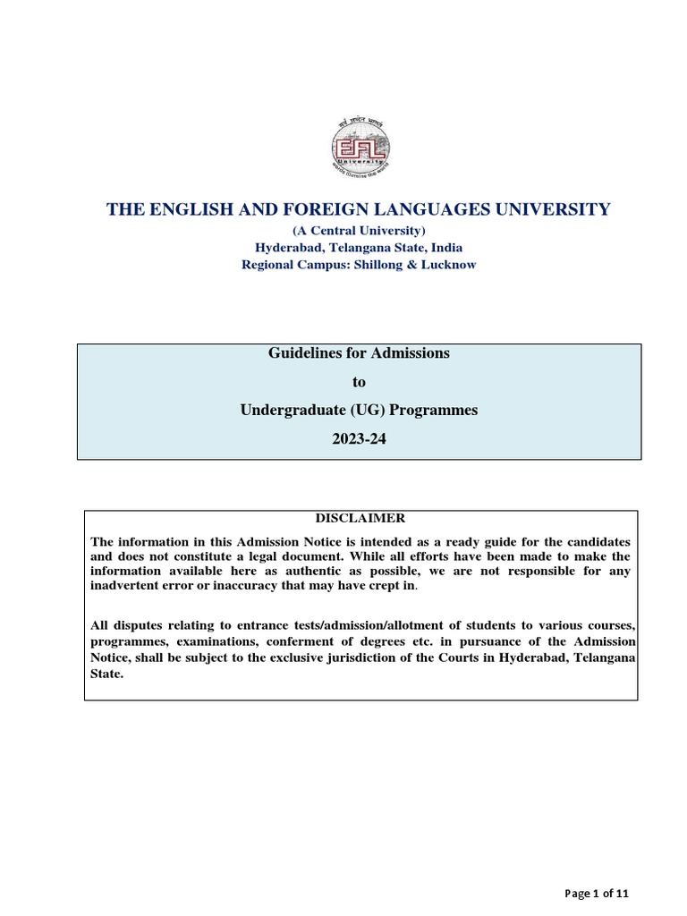 Guidelines For Admissions To UG Programmes2023 | Download Free PDF | Affidavit