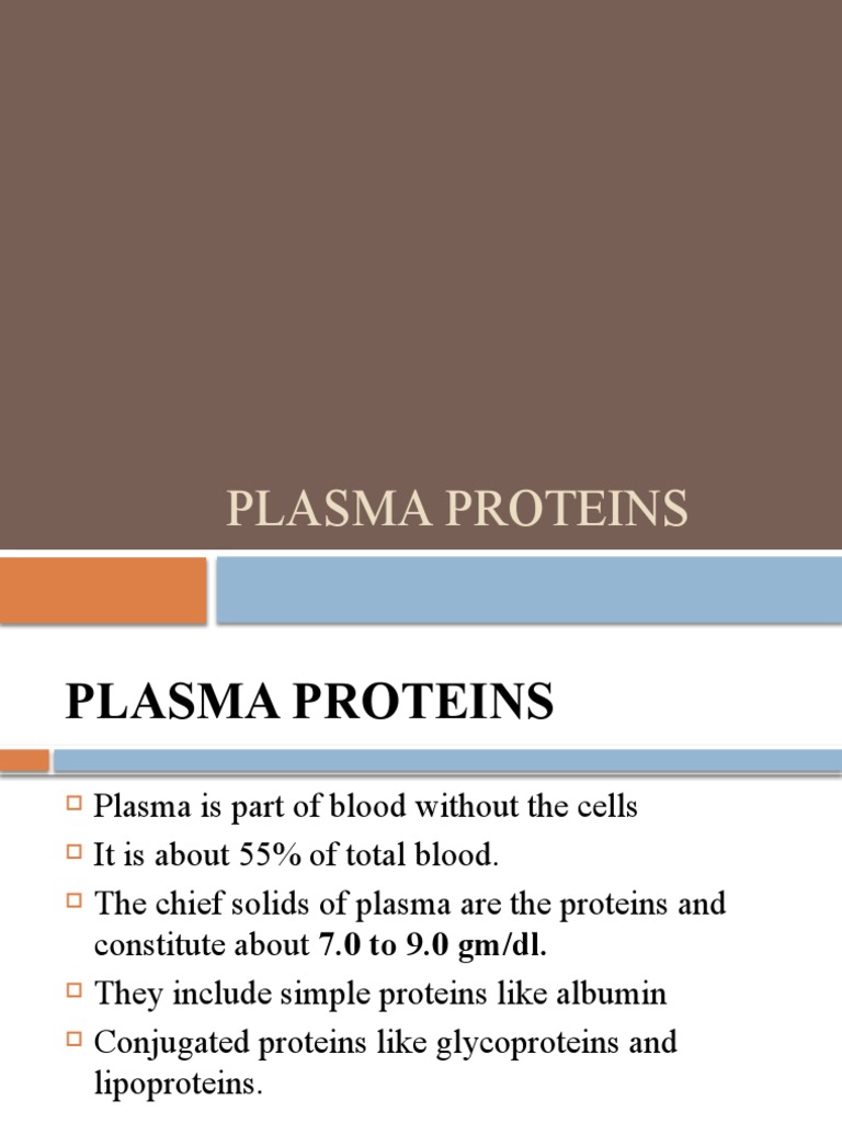 Plasma Proteins | PDF | Blood Plasma | Blood