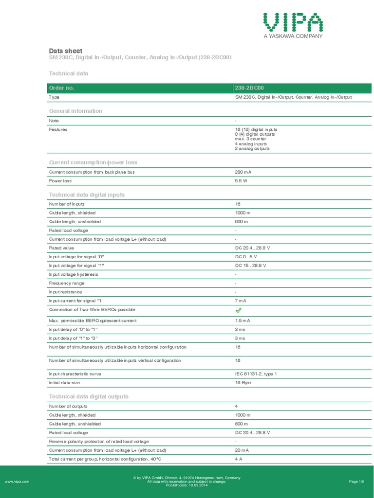 SM 238C Data Sheet Overview | PDF | Electrical Resistance And ...
