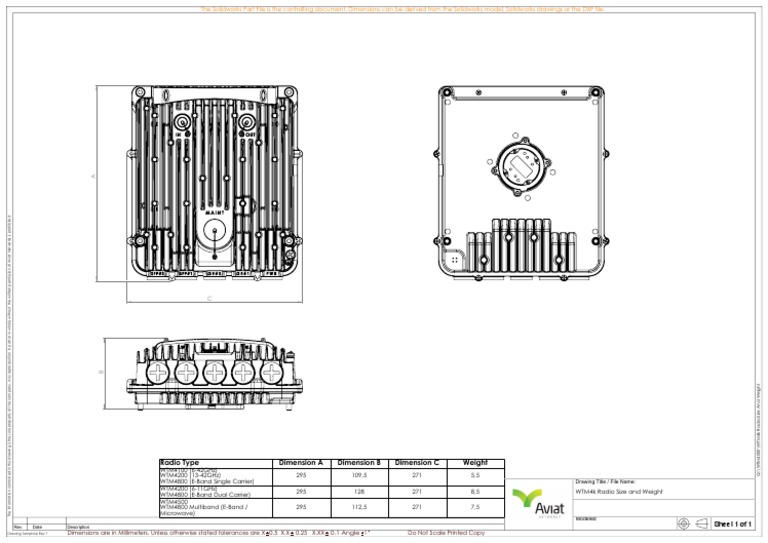 WTM4k Radio Size and Weight | PDF