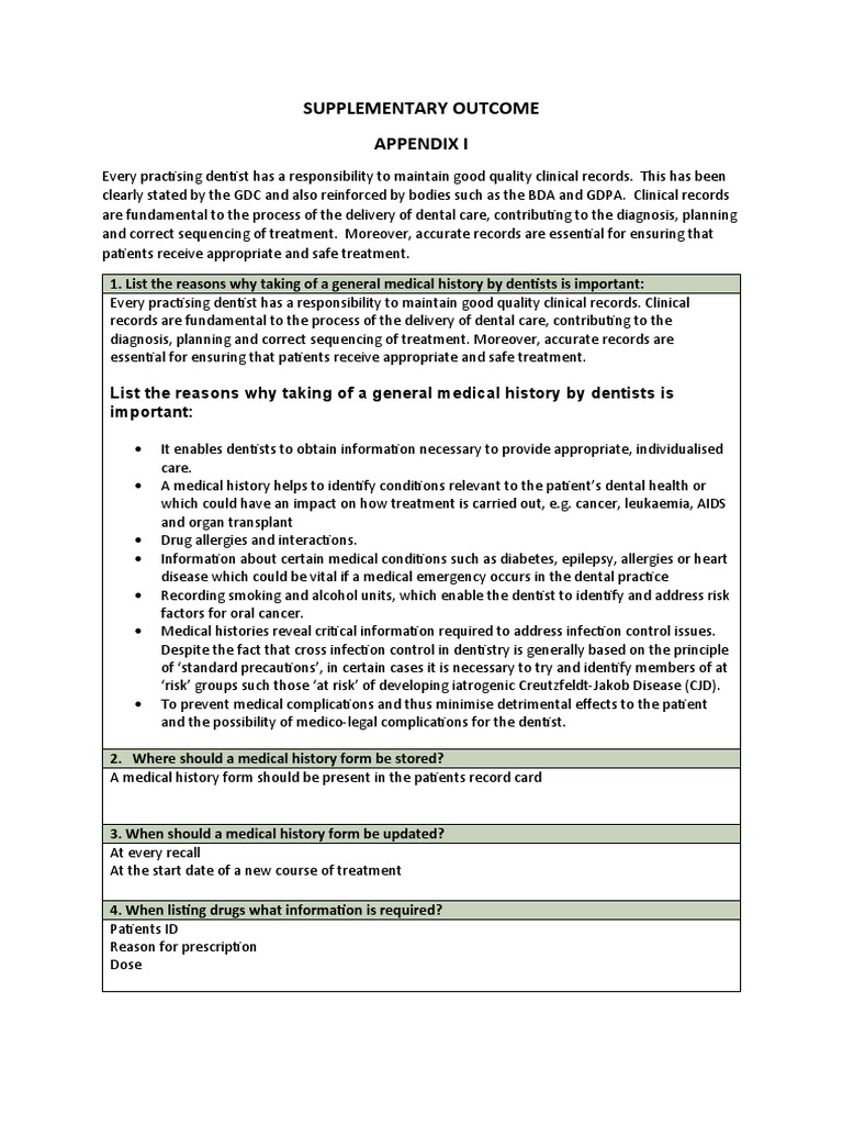 Supplementary Outcome Appendix I Pdf Dentistry Medicine