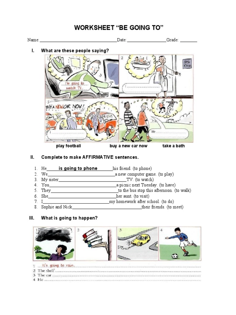Worksheet BE-GOING-TO | PDF