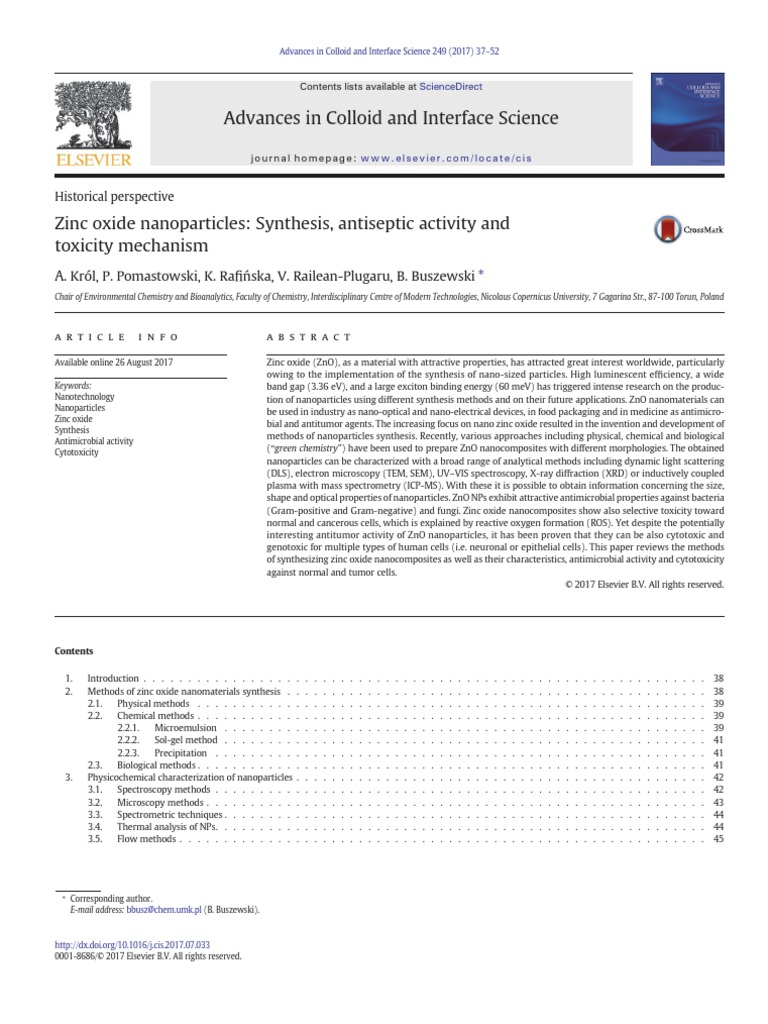 Zinc Oxide Nanoparticles Synthesis | PDF | Zinc Oxide | Nanoparticle