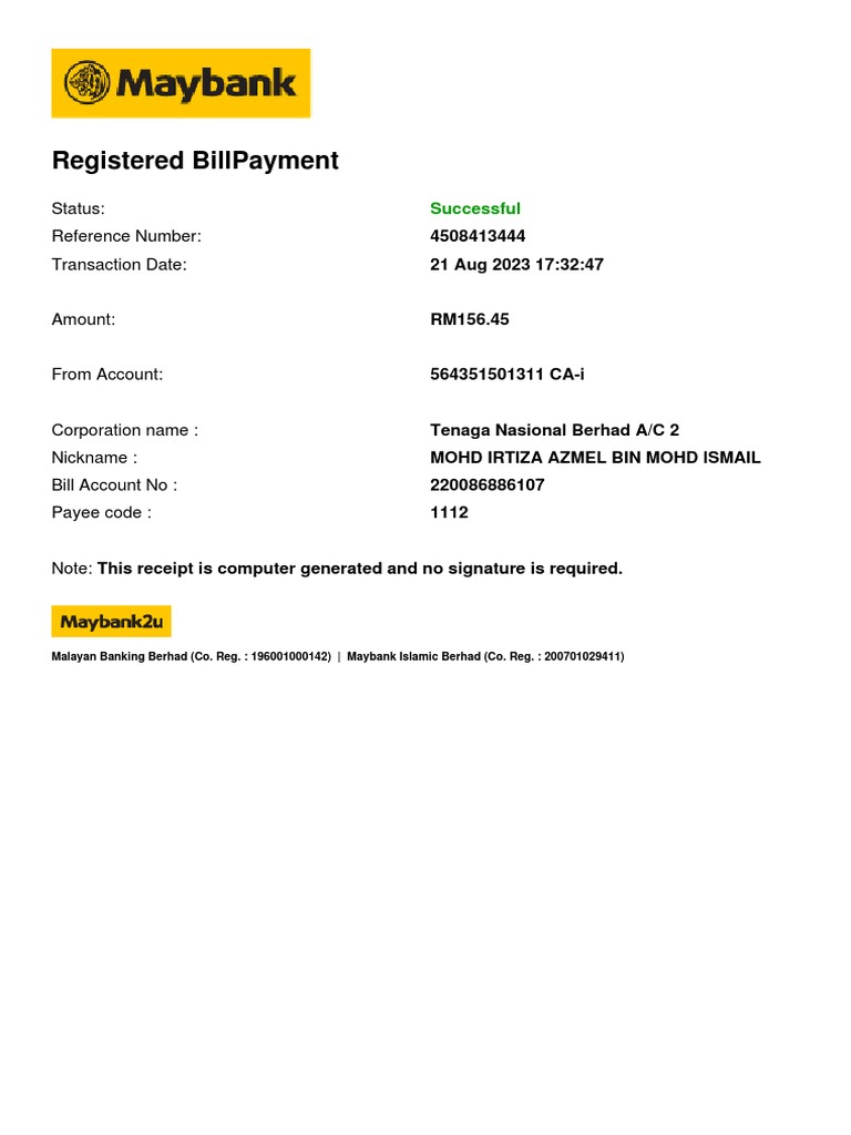 Receipt - TNB - 21 August 2023 | PDF