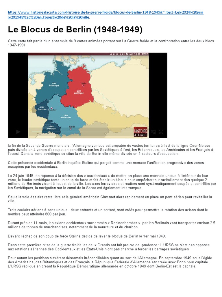 Le Blocus de Berlin | PDF