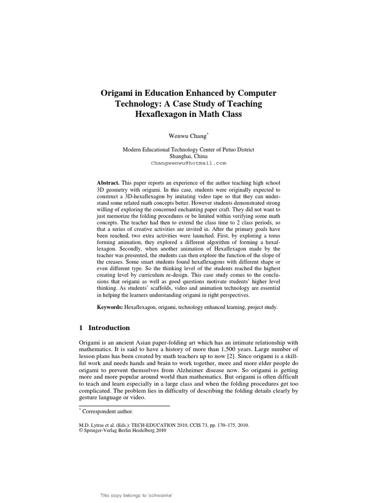 OrigamiEducation Chun | PDF | Mathematics | Origami