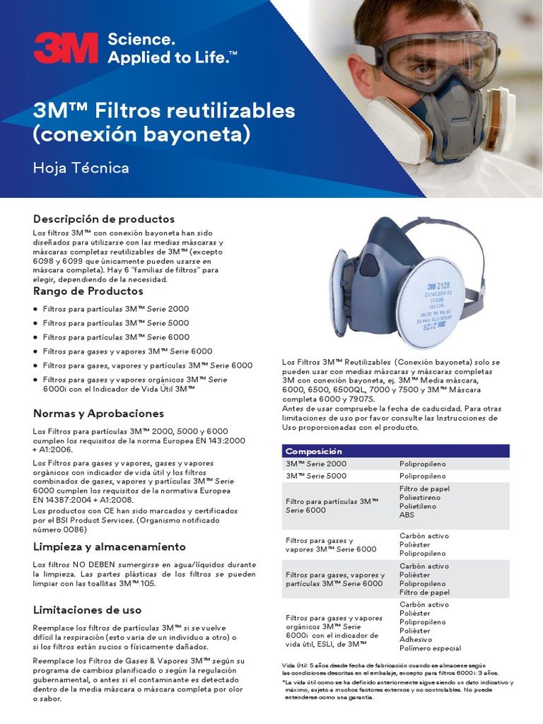 Filtos 3m 6059 Reutilizables Ficha | PDF