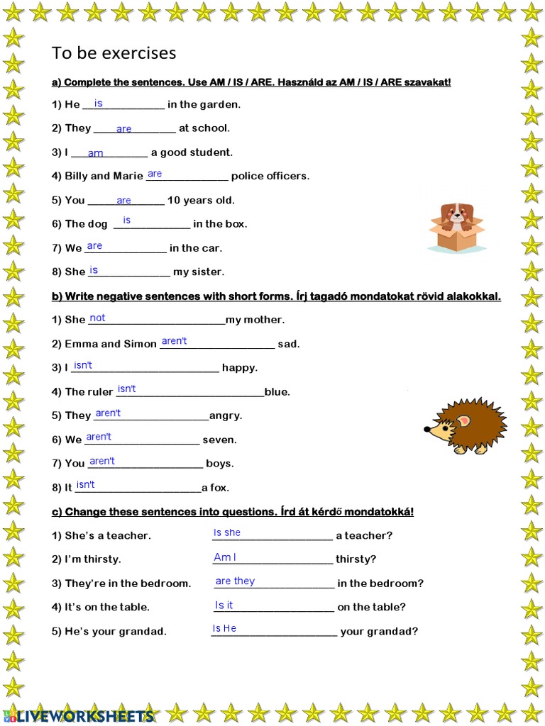 Exercise Verbo to Be | PDF