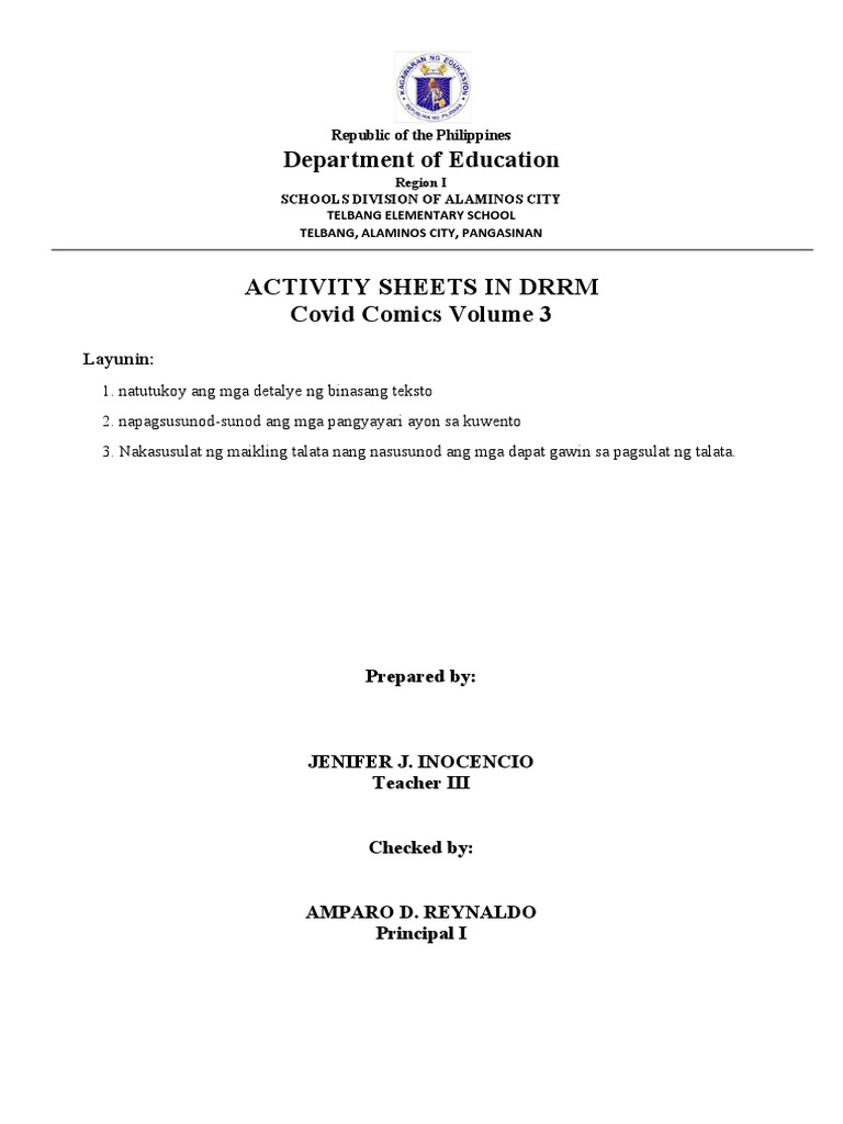 Activity Sheets in DRRM | PDF