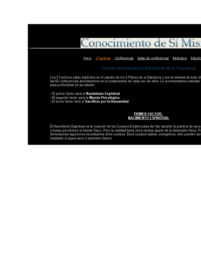 3 Factores de La Revolucion de La Conciencia | PDF | Amor | Conocimiento