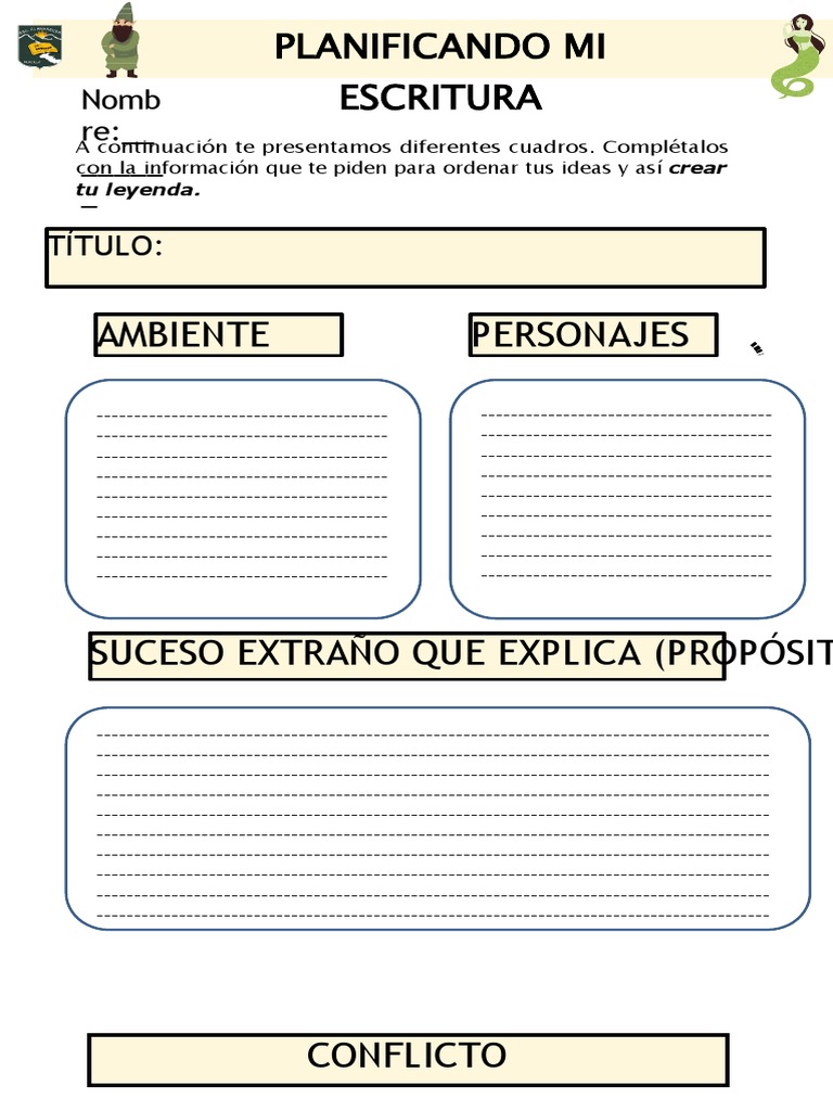 Planificando Mi Escritura Leyenda | PDF