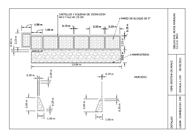 Plano Muro M1 en Chamelecón, SPS | PDF