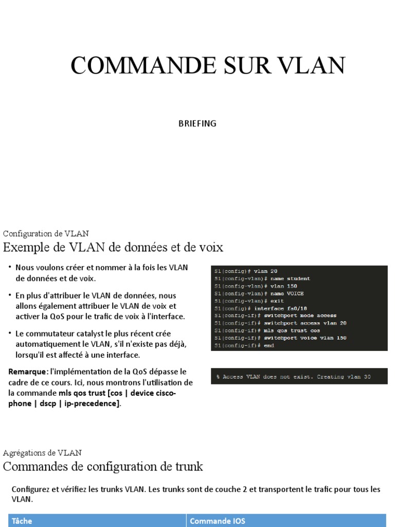 Guide de Configuration VLAN et Trunks | PDF