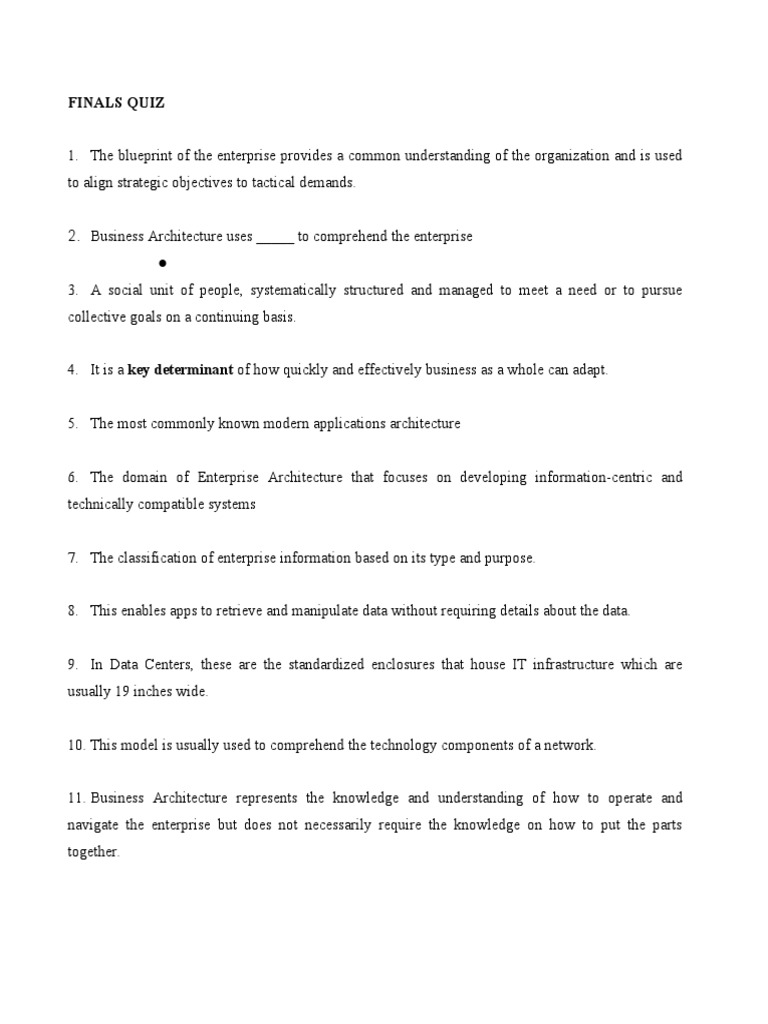 Finals Quiz | PDF | Information Technology | Computing