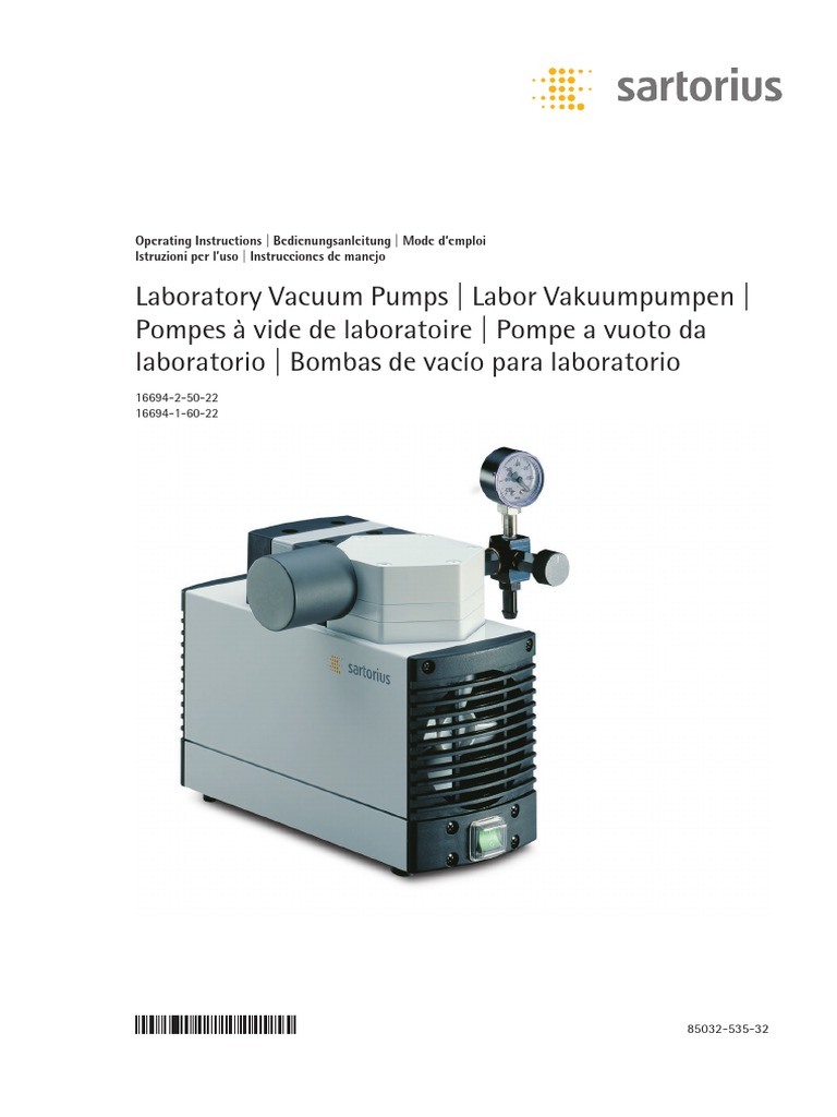 Sartorius Vacuum Pump Operating Guide | PDF | Pump | Valve