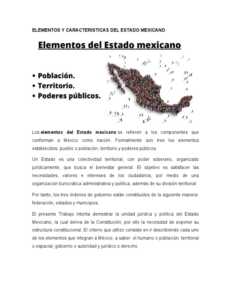 Elementos y características del Estado mexicano | PDF | Estado ...