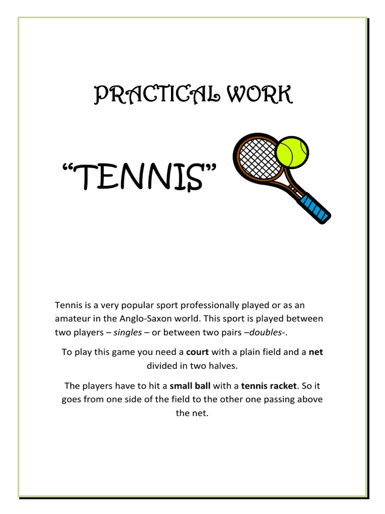 Practical Work of Tennis | PDF | Athletic Sports | Ball Games