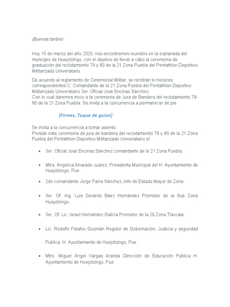 Protocolo de Ceremonia | PDF