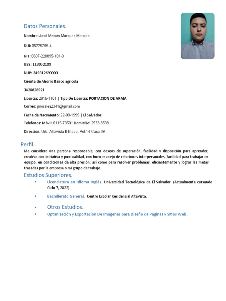 Curriculum Vitae Moises Marquez 23 | PDF | Microsoft Windows | Software