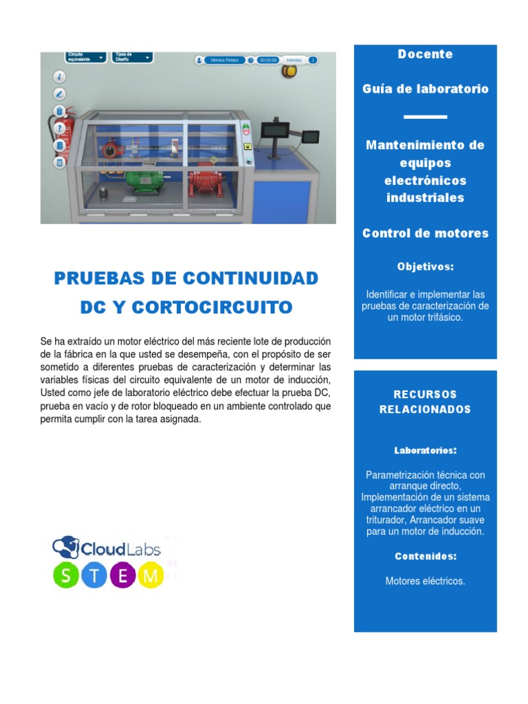 Pruebas de Continuidad DC y Cortocircuito | PDF | Motor eléctrico | Inductor