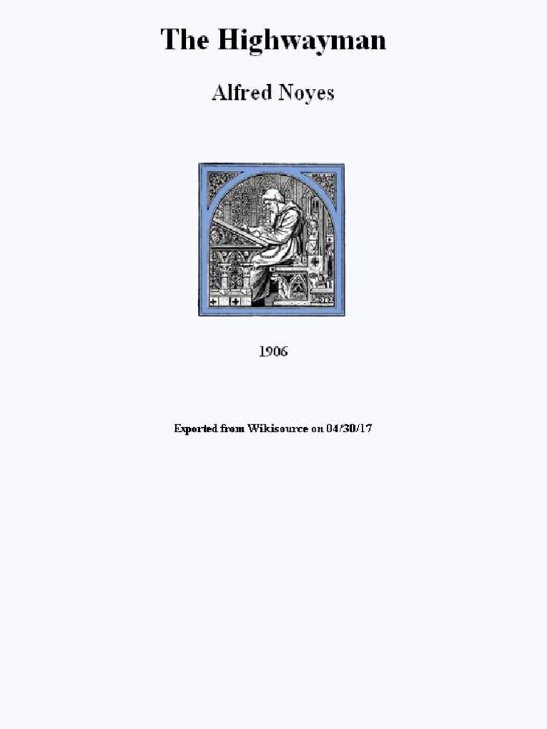 The Highwayman - Alfred Noyes | PDF