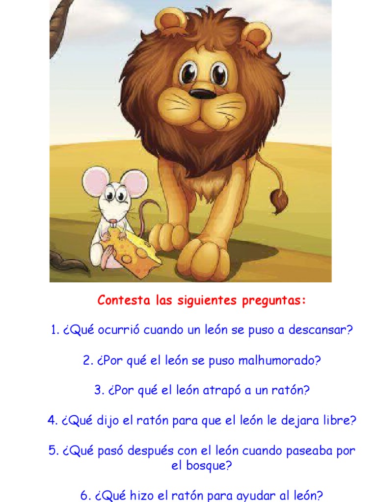 Actividad El León y El Ratón | PDF