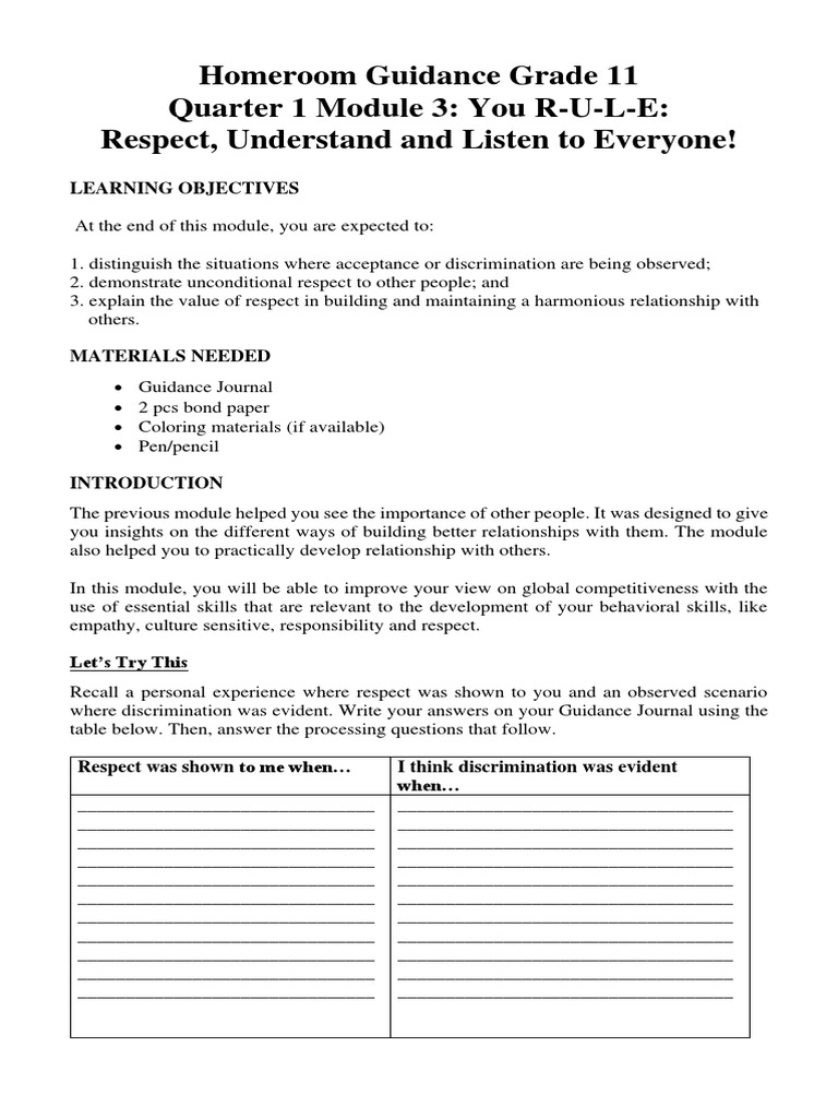 HG G11 Q1 Mod 3 New | PDF
