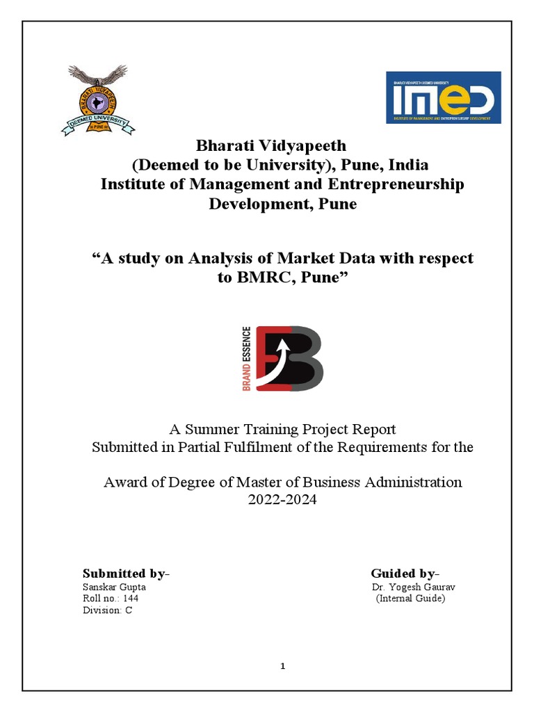 Sanskar Gupta - 144 - SIP Report | PDF | Marketing | Marketing Research Sanskar Gupta - 144 - SIP Report | PDF | Marketing | Marketing Research