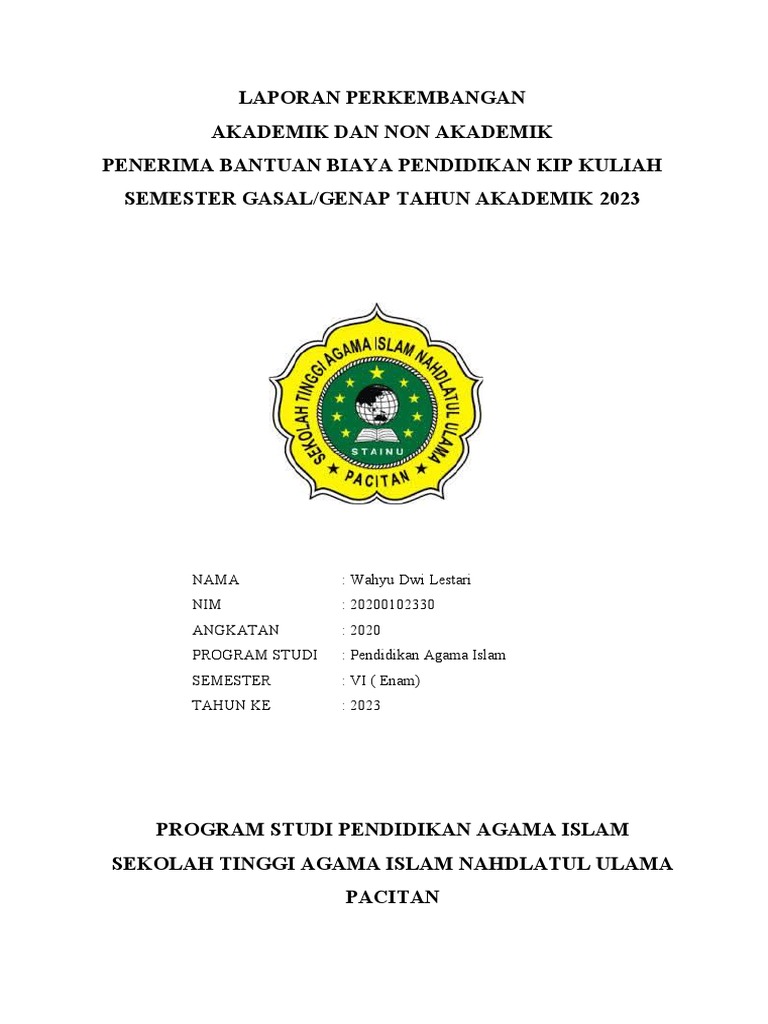 Template Laporan KIP-K | PDF