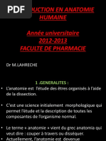 Cours No 01-Anatomie Et Physiologie | PDF