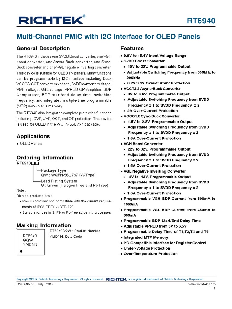 RT6940 | PDF | Operational Amplifier | Electrical Engineering