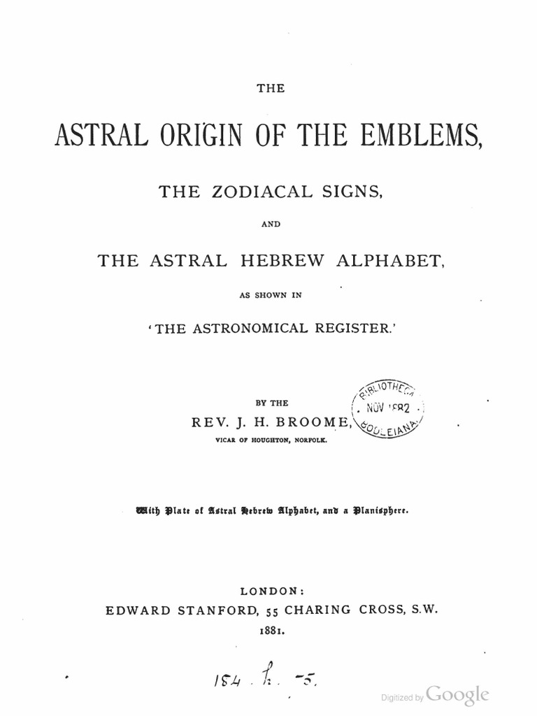 Astral Origin of The Hebrew Alphabet (Original) | PDF | Zodiac | Stars