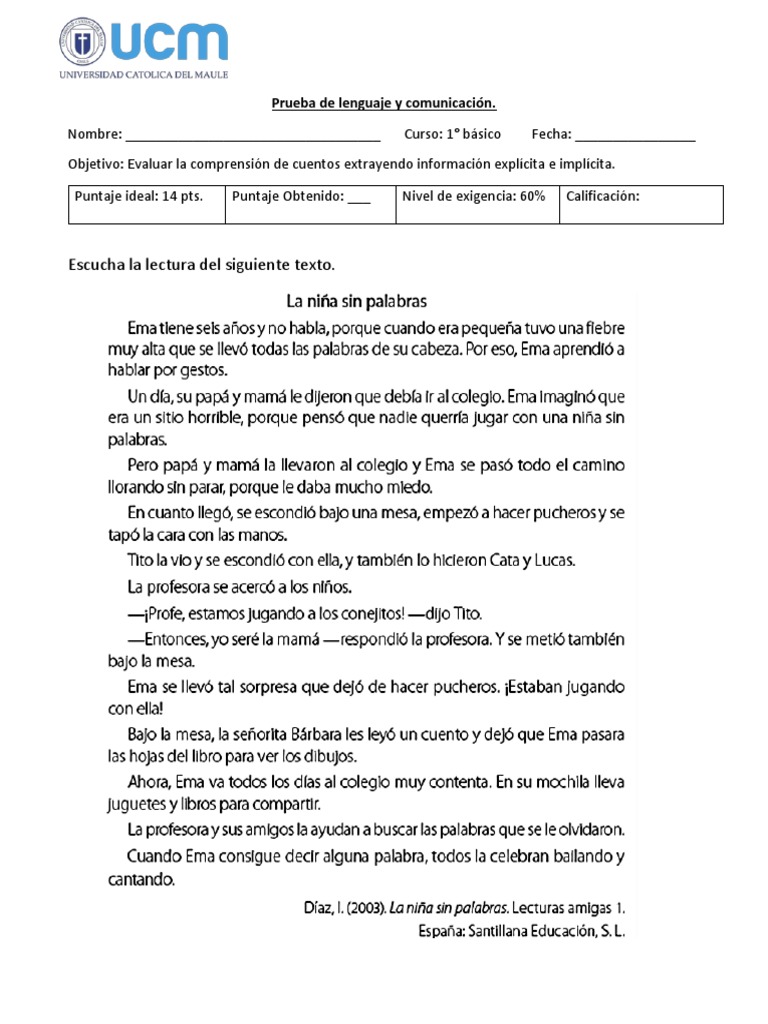 Comprensión de Información Explícita e Implícita | PDF | Juegos y ...