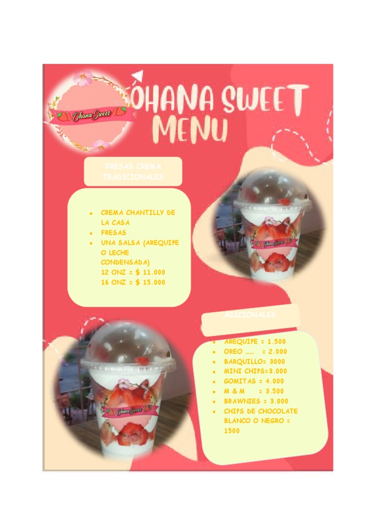 Menu Ohana Sweet | PDF
