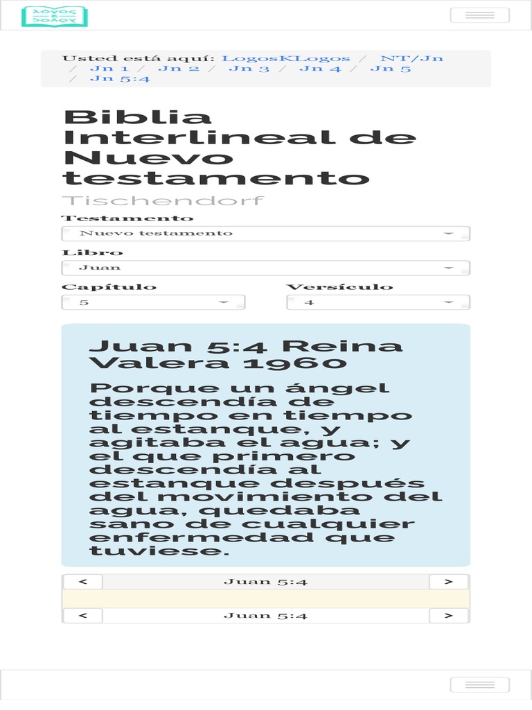 LogosKLogos Biblia Interlineal Español Griego RV60 Tischendorf JN 54 | PDF
