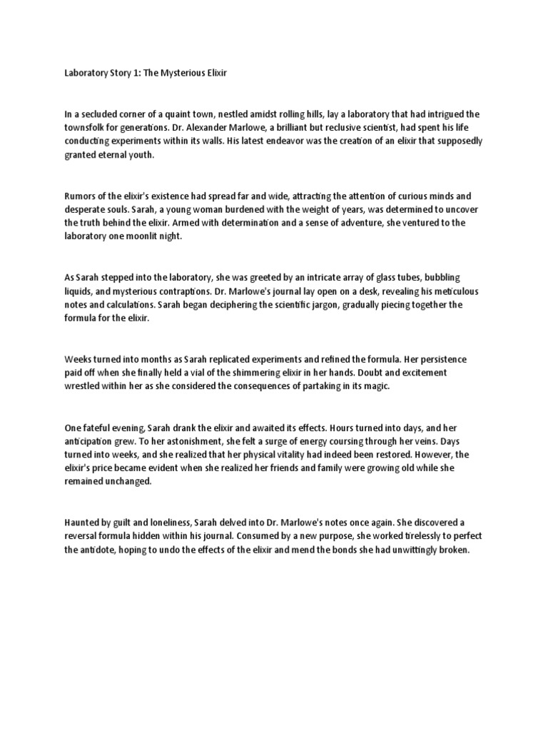 Laboratory Story 1 | PDF